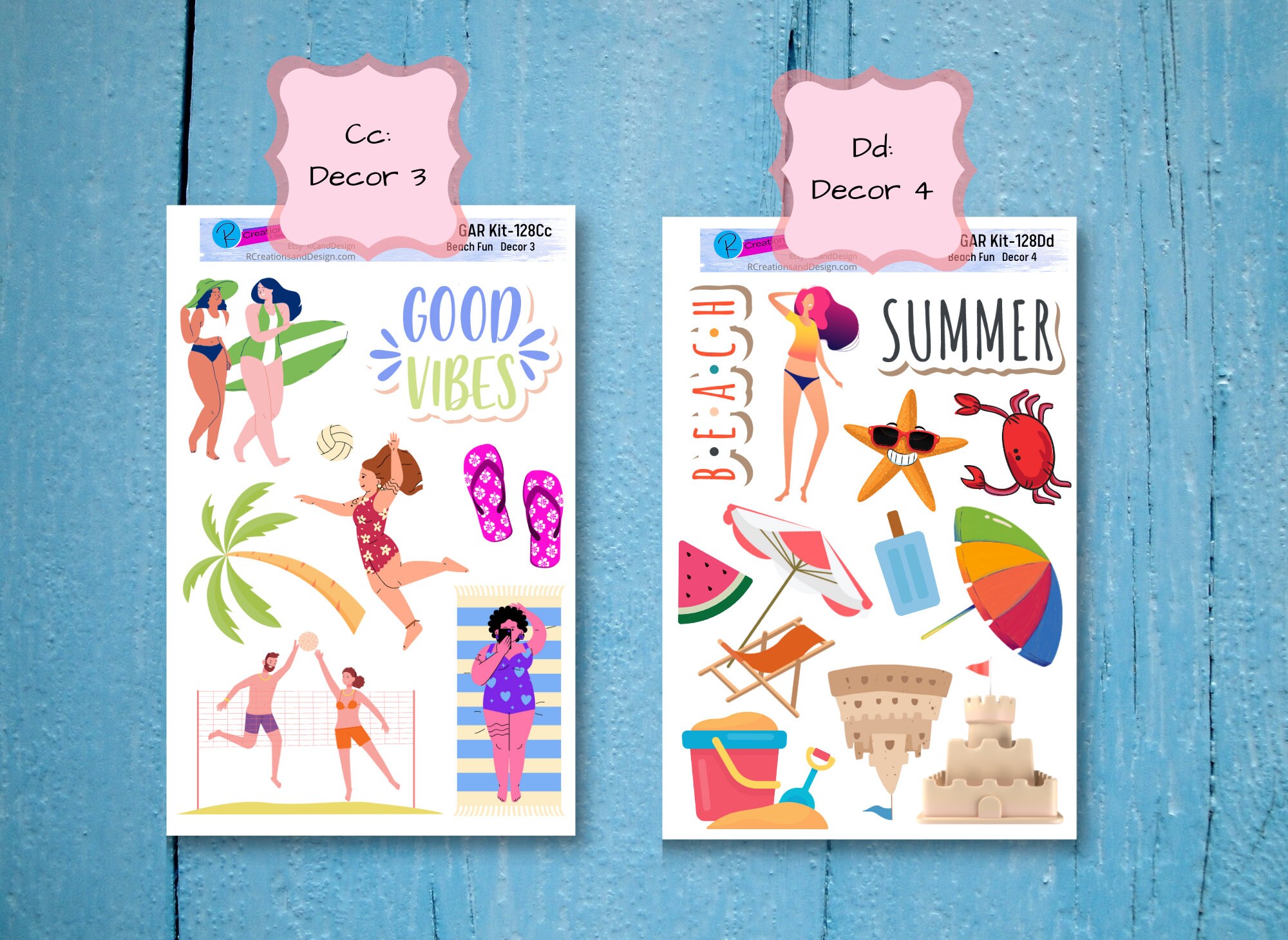 BEACH TIME STICKERS Journaling Beach Theme Kit Quotes Tropical Beach ...