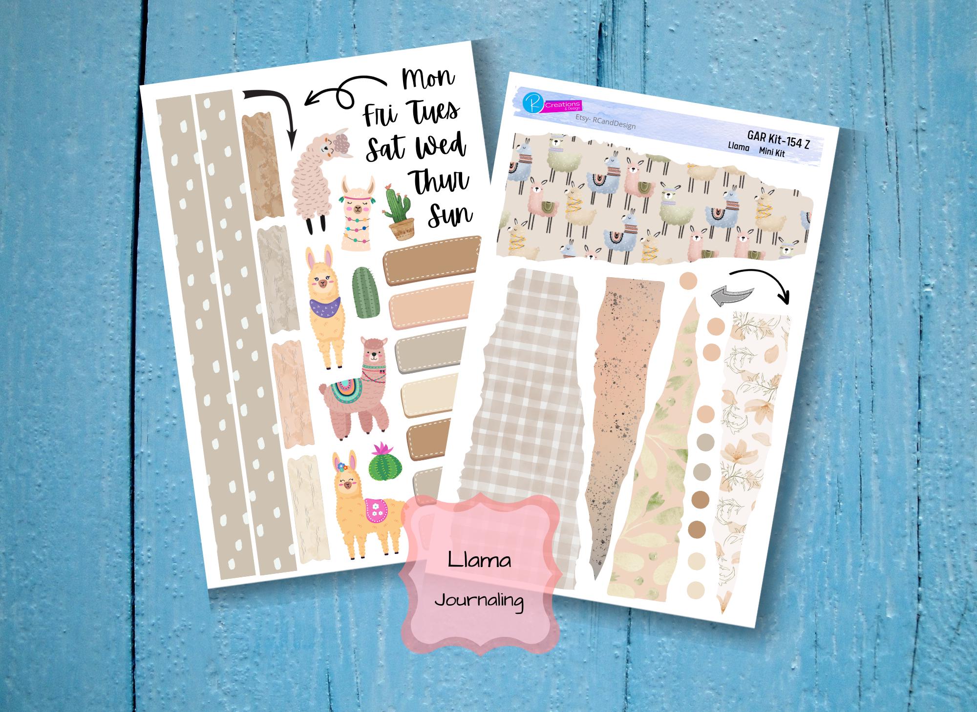 LLAMA PLANNER STICKERS Decorative Journaling Calendar Scrapbooking ...