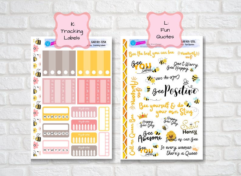 CUTE BEE STICKERS Bullet Journal Bumblebee Decorative Stickers Honeybee ...