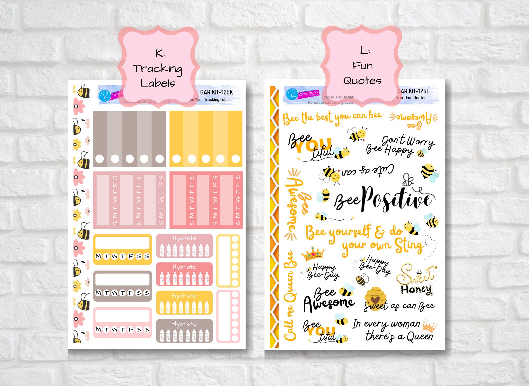 CUTE BEE STICKERS Bullet Journal Bumblebee Decorative Stickers Honeybee ...