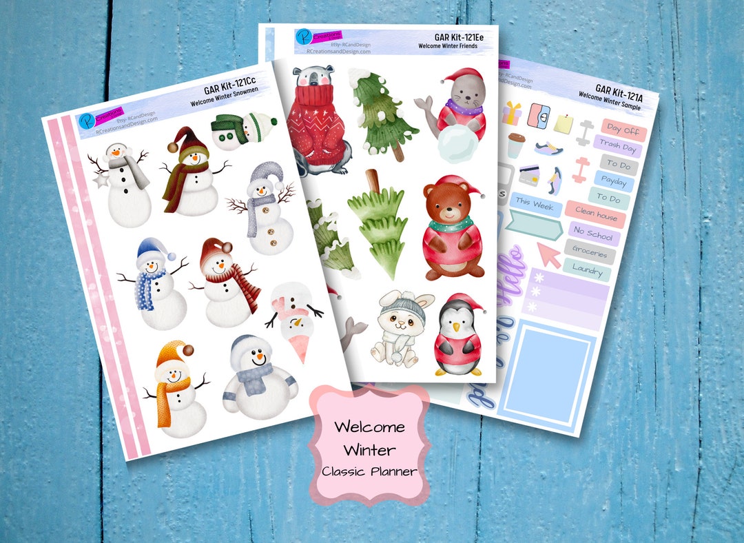 WINTER PLANNER STICKERS Wintertime Holiday Snowman Stickers for ...