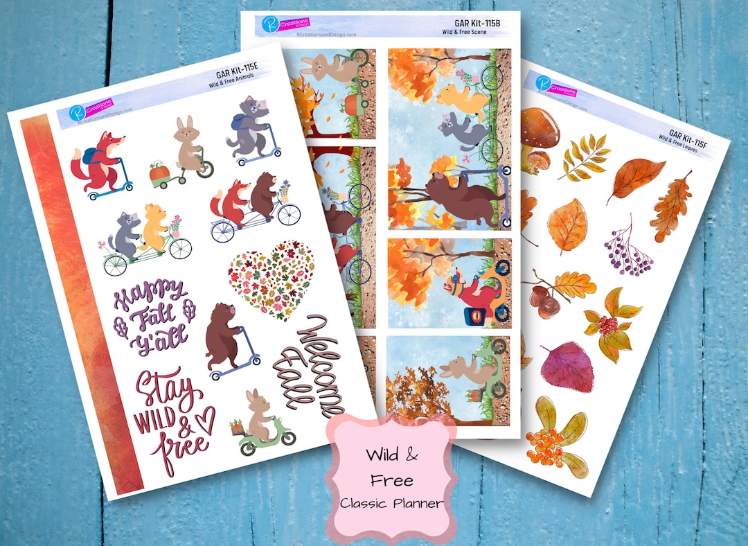 AUTUMN PLANNER STICKERS Forest Animal Autumn Leaf Stickers - Etsy