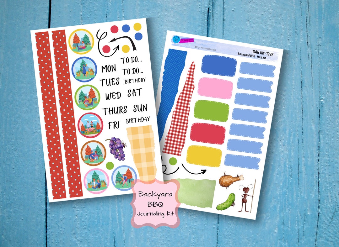 BACKYARK BARBECUE STICKERS Decorate Your Journals Planners or ...