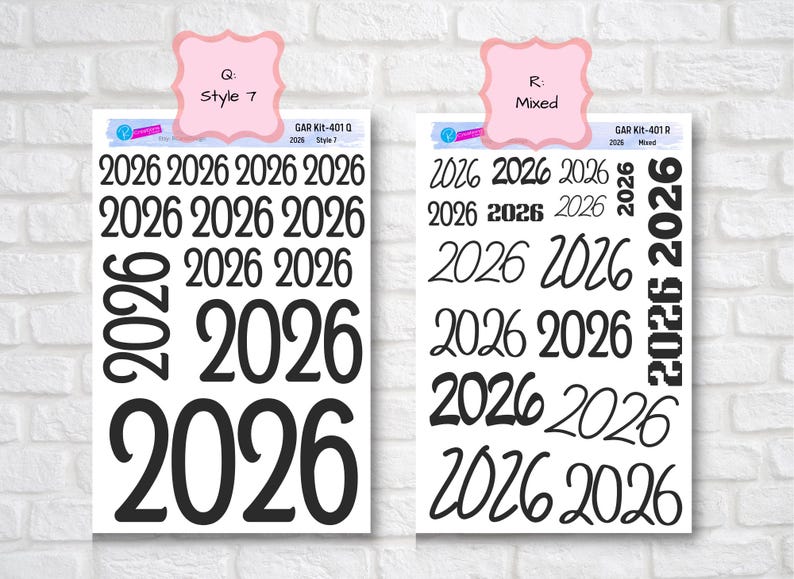 YEARLY DATE STICKERS 2026 Number Header Stickers for Planners ...