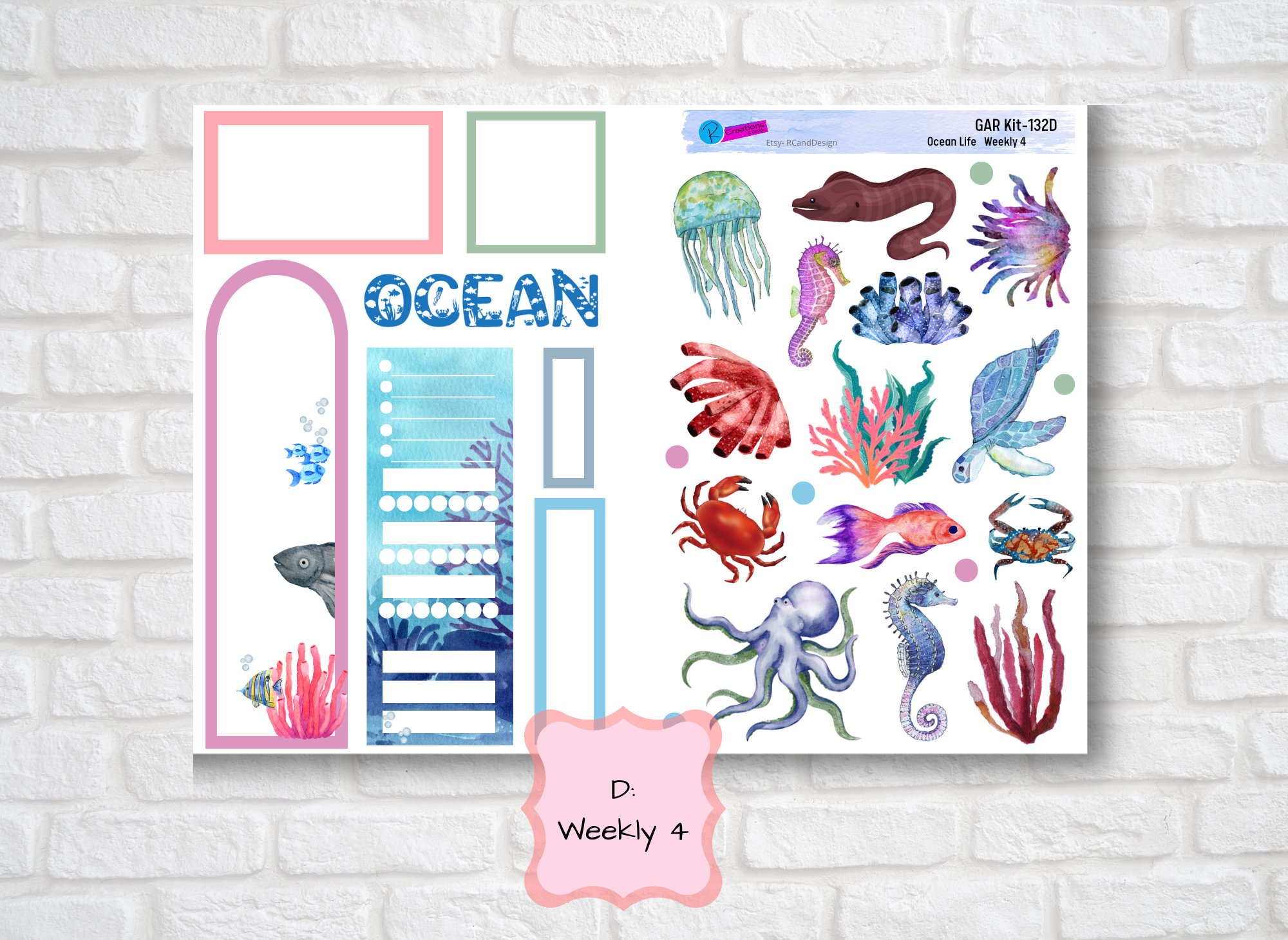 OCEAN LIFE STICKERS Sea Life Planner Decoration Stickers Tropical Sea ...