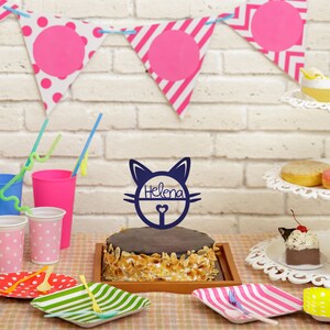 DIY Cat cake topper Archivo DIGITAL SVG USTED agrega su nombre para la ...