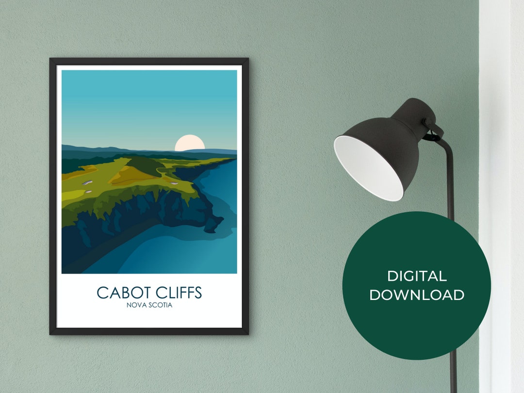 Cabot Cliffs Golf Poster Nova Scotia, Canada Minimalist Retro Golf ...