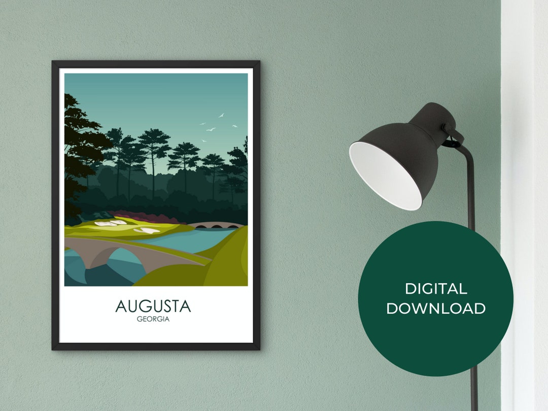 Augusta | Golf Poster | Augusta, Georgia | Minimalist Retro Golf Travel ...