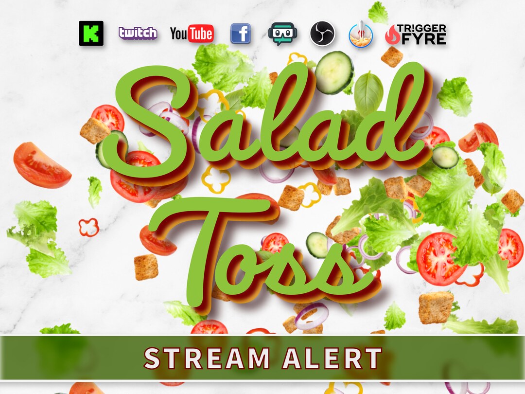 Salad Toss Stream Alert - Full Screen Animated Overlay W/ Transparent ...