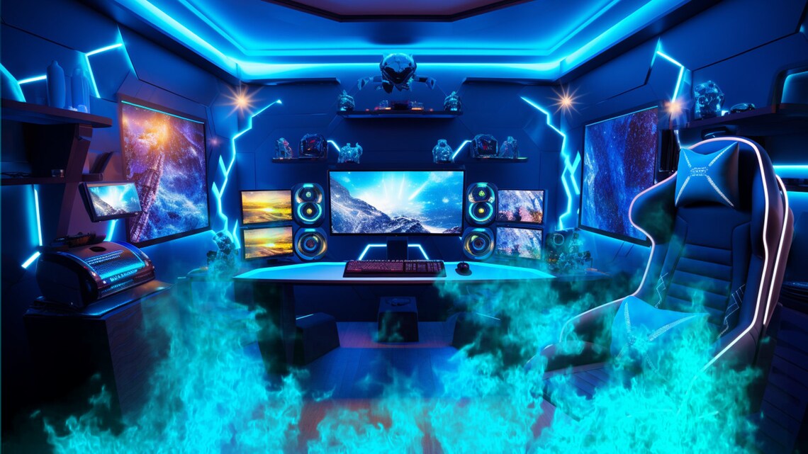 Aqua Fire Stream Alert Full Screen Effect W/ Transparent Background ...