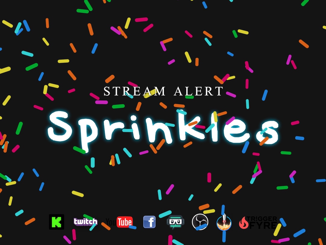 Sprinkles Stream Alert - Full Screen Sugar Shower Animated Overlay With ...