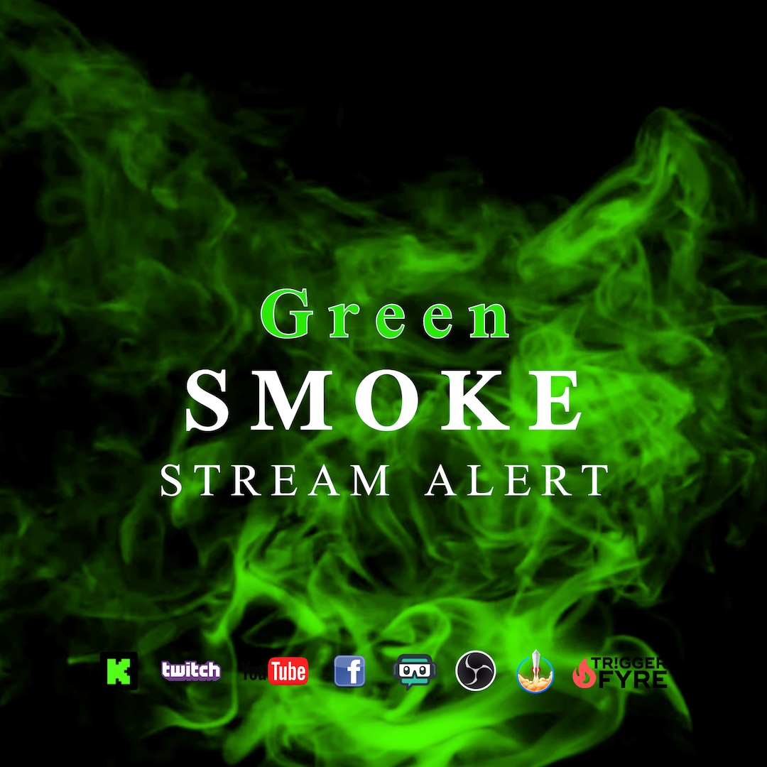Green Smoke Stream Alert - Animated Overlay With Transparent Background ...