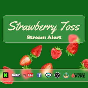 Strawberry Toss Stream Alert - Full Screen Animated Berry Overlay With ...