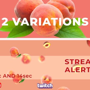 Raining Peaches Stream Alert Pack - 2 Animated Overlays With ...