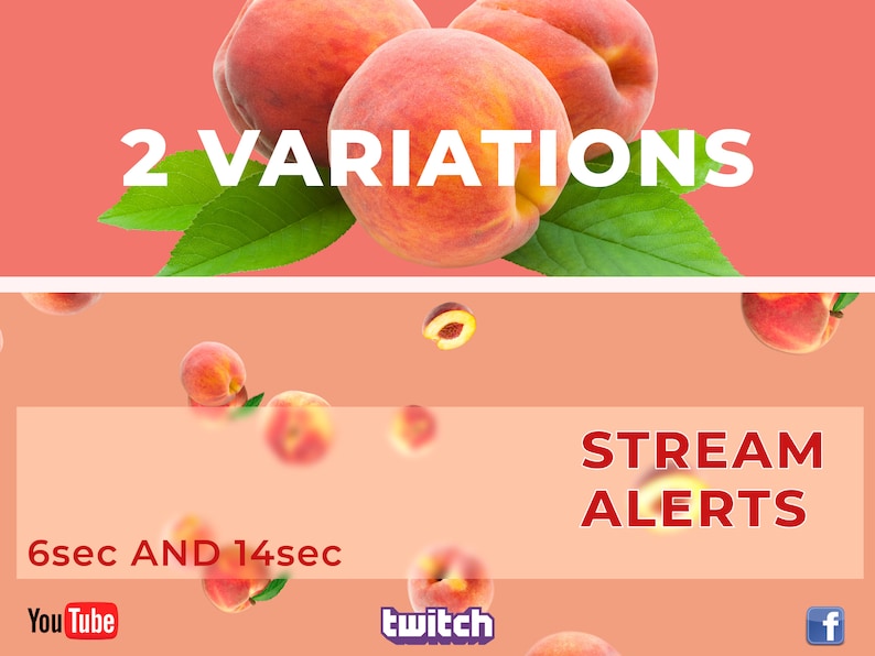 Raining Peaches Stream Alert Pack 2 Animated Overlays With Transparent ...
