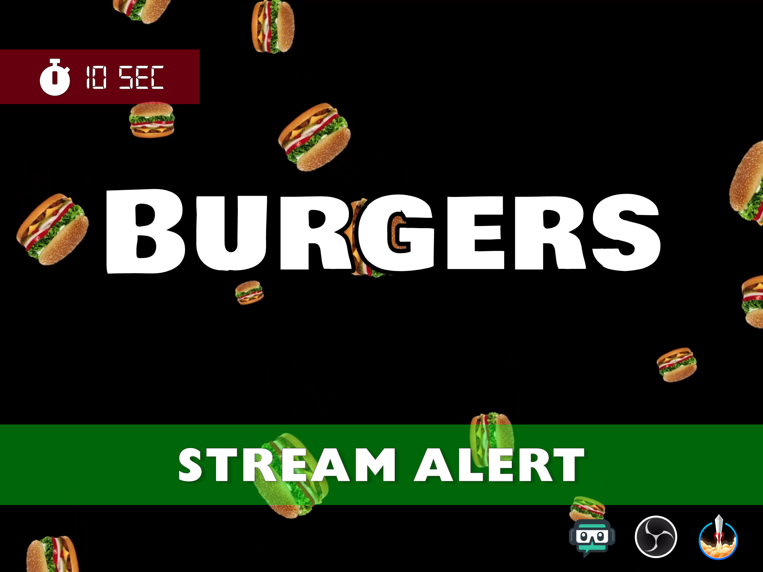 Burger Drop Stream Alert Animated Full Screen Overlay Raining ...