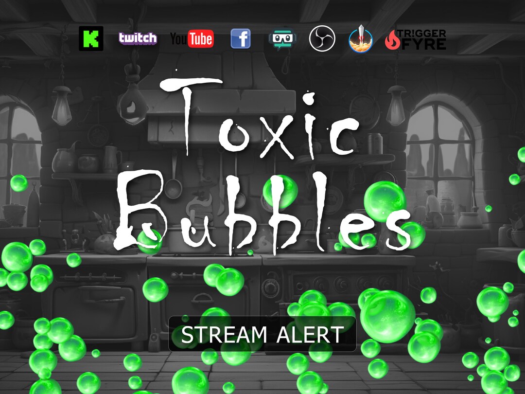 Toxic Bubbles Stream Alert - Animated Halloween Overlay W/transparent ...