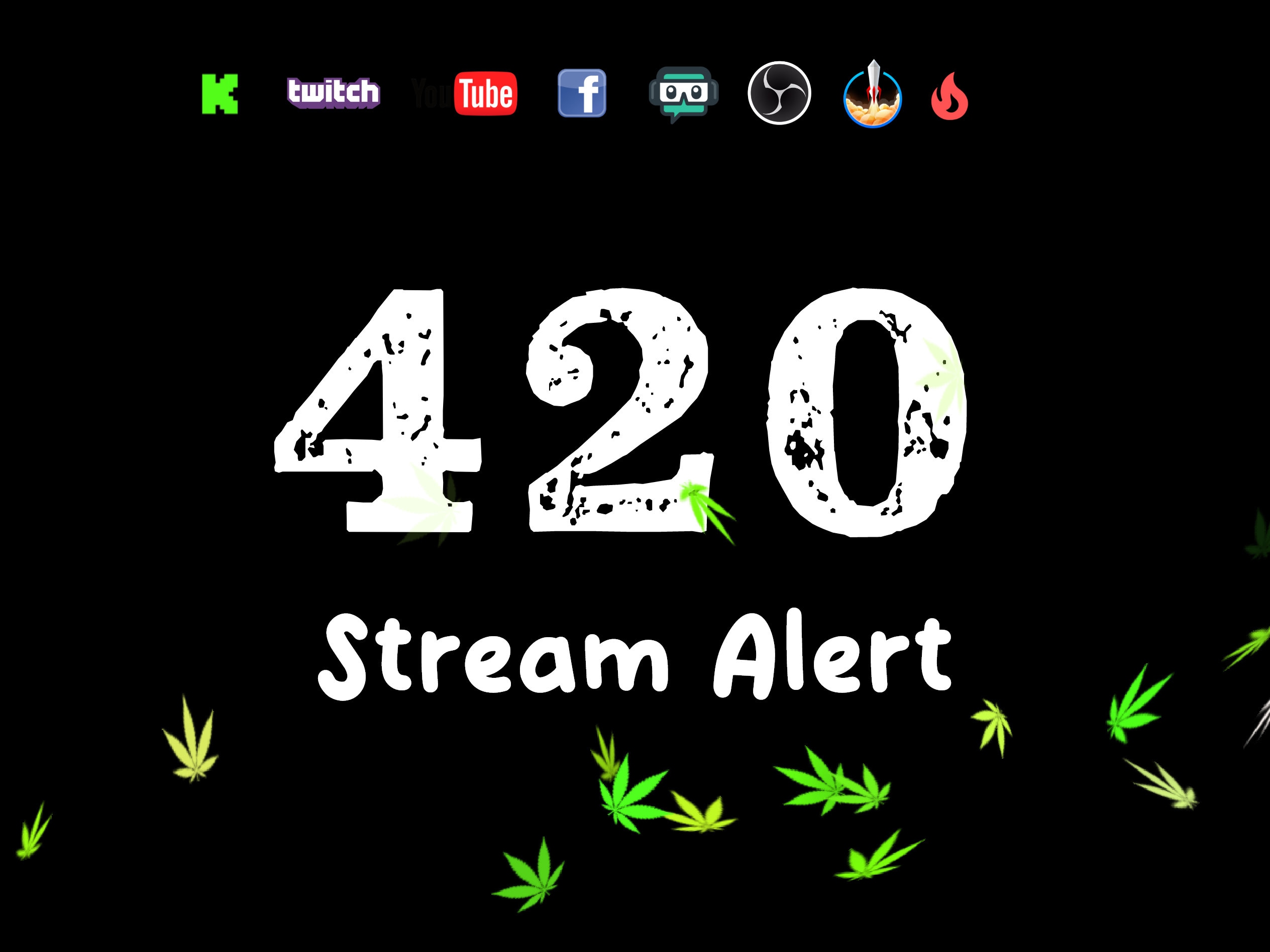 Floating Weed Animated Overlay - Cannabis Stream Alert - 1920x1080 Full ...