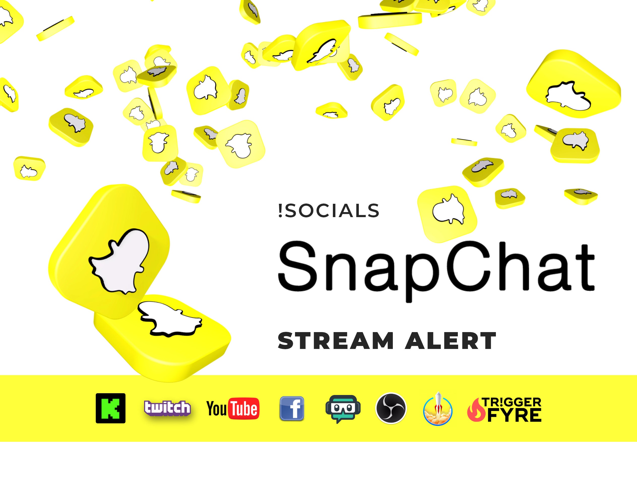Snapchat Logo Stream Alert socials Full Screen Animation W/ Transparent ...