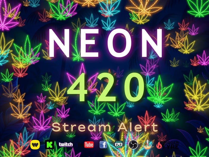 Neon 420 Stream Alert - Full Screen Animated Overlay - Transparent ...