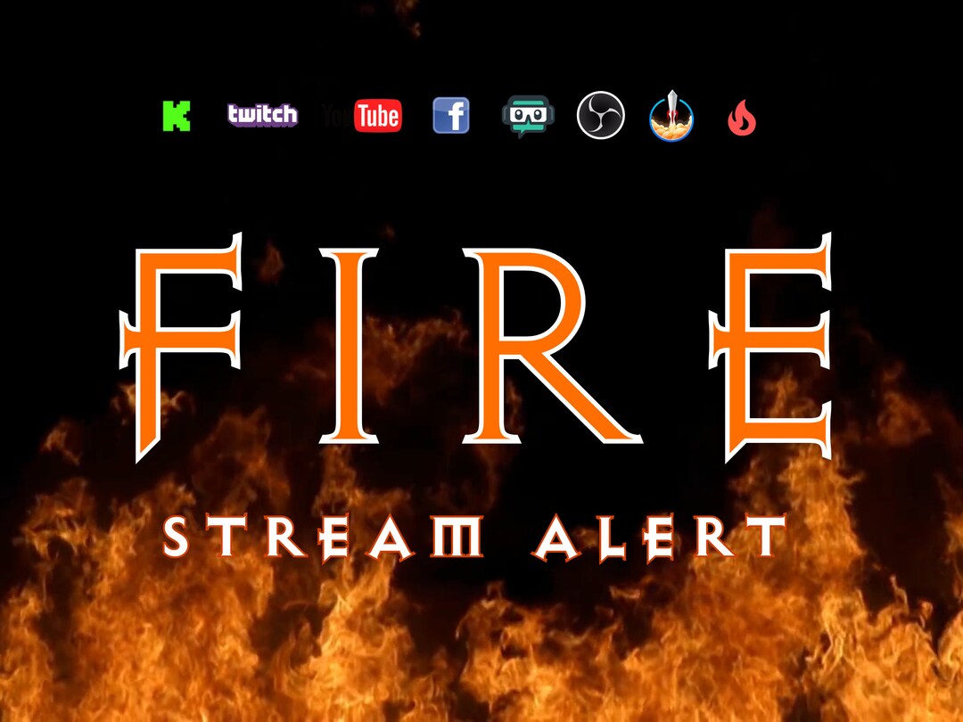 Fire Stream Alert Realistic Flame Effect Full Screen Animated Overlay ...
