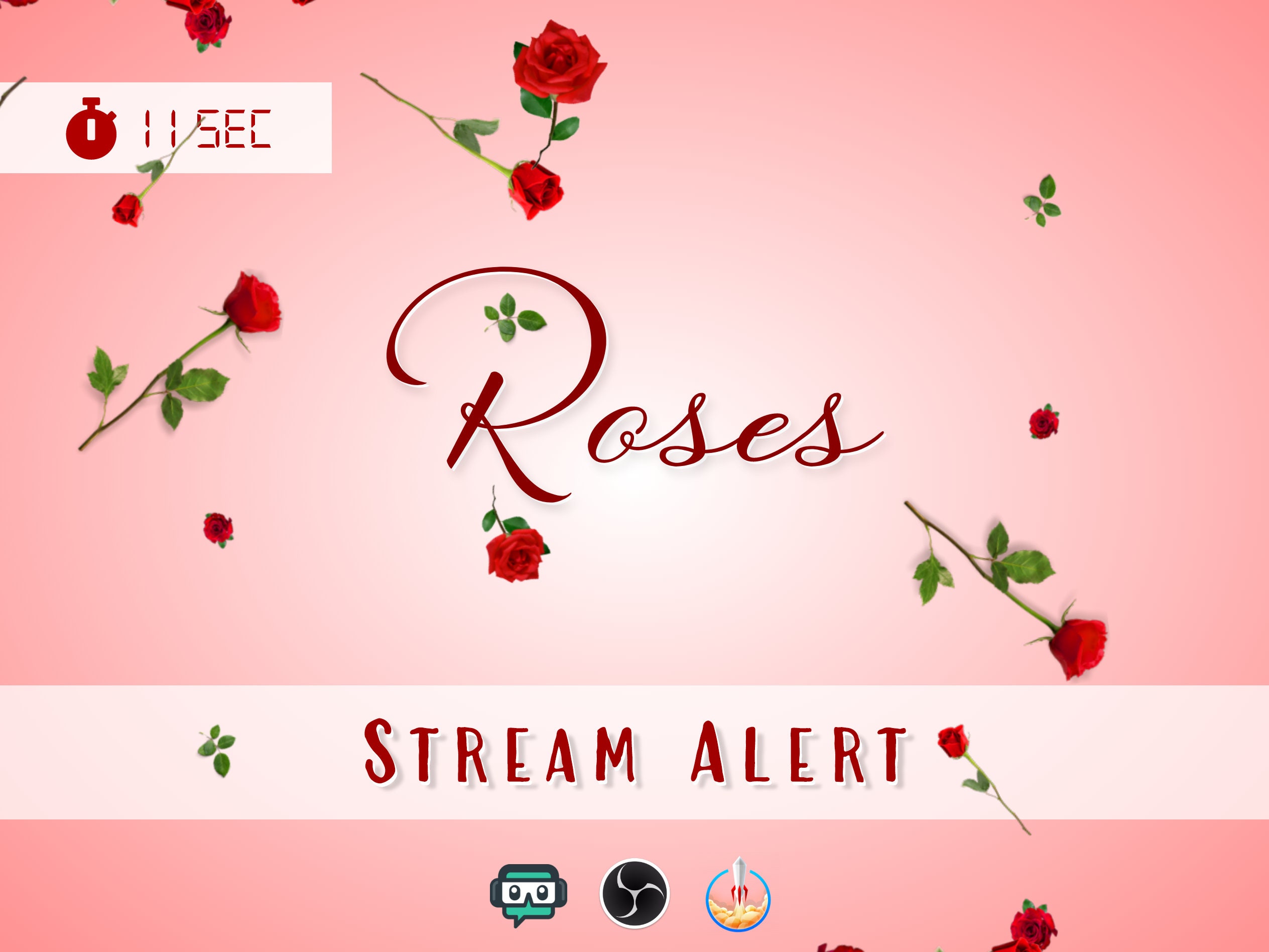 Falling Roses Alert - Full Screen Red Rose Animation - Animated Overlay ...