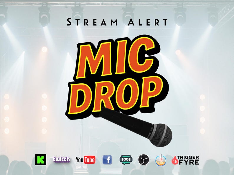 Mic Drop Stream Alert - With Custom Sound - Full Screen Animated ...