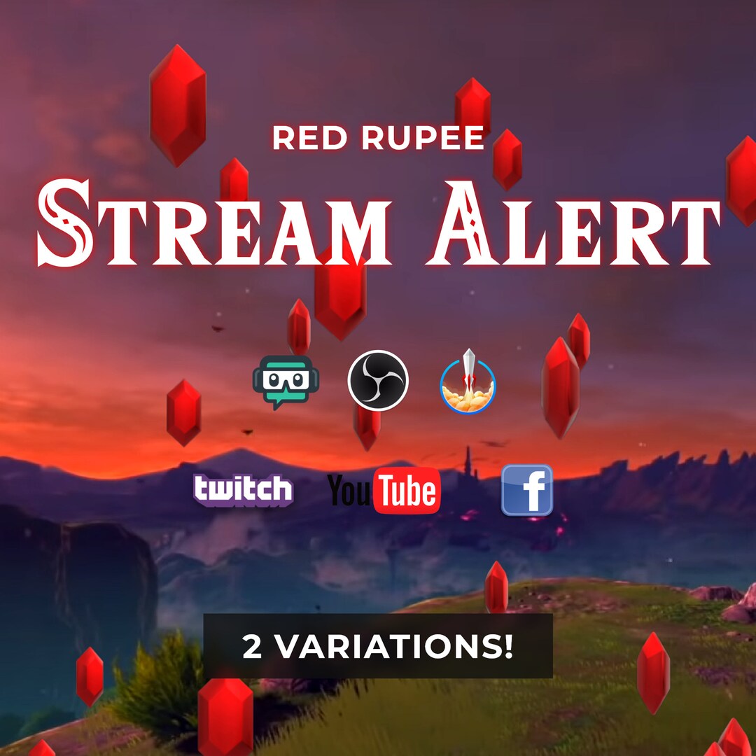 Red Rupee Stream Alert Pack - 2 Full Screen 1920x1080 Animated Overlays ...