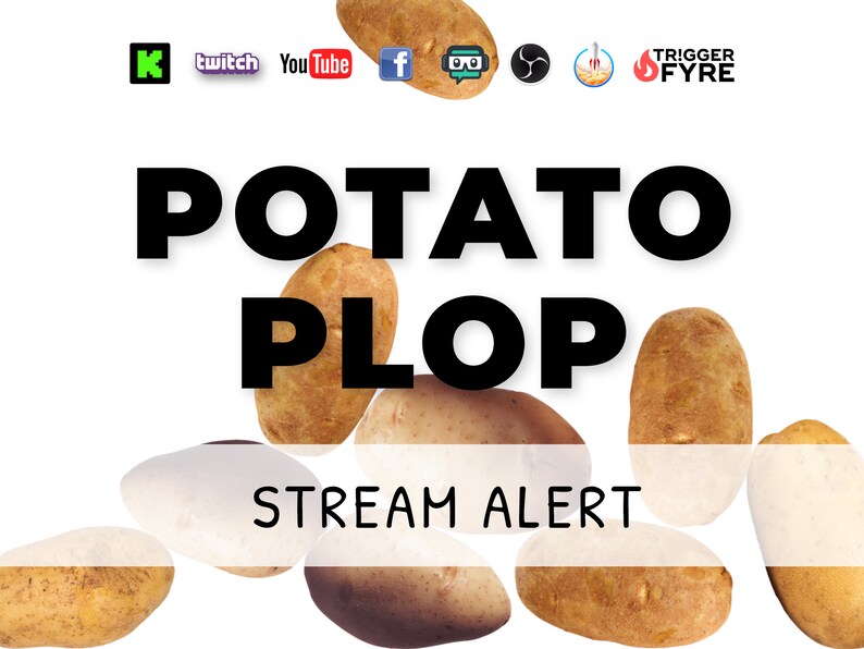 Potato Plop Stream Alert - Full Screen Spud Shower - 1920x1080 Animated ...