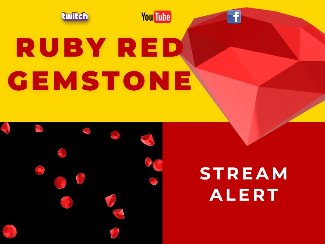Ruby Stream Alert - Animated Red Gemstone Rain Effect - Full Screen ...