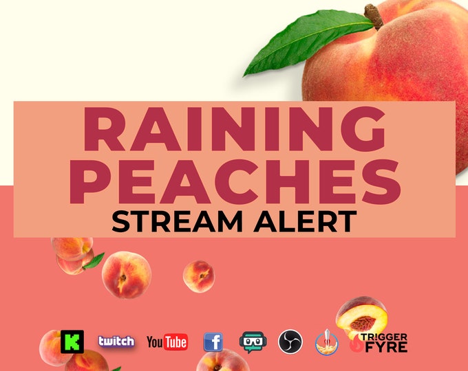 Raining Peaches Stream Alert Pack - 2 Animated Overlays With ...