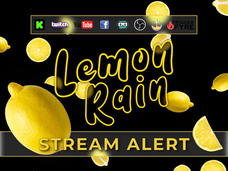 Raining Lemons Stream Alert Full Screen Animated Citrus Overlay W ...