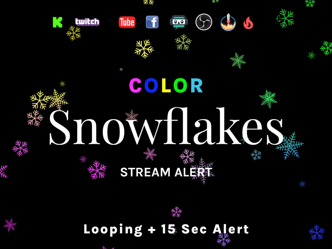 Color Snowflakes Stream Alert & Looping Decoration - 2 Effects - Full ...