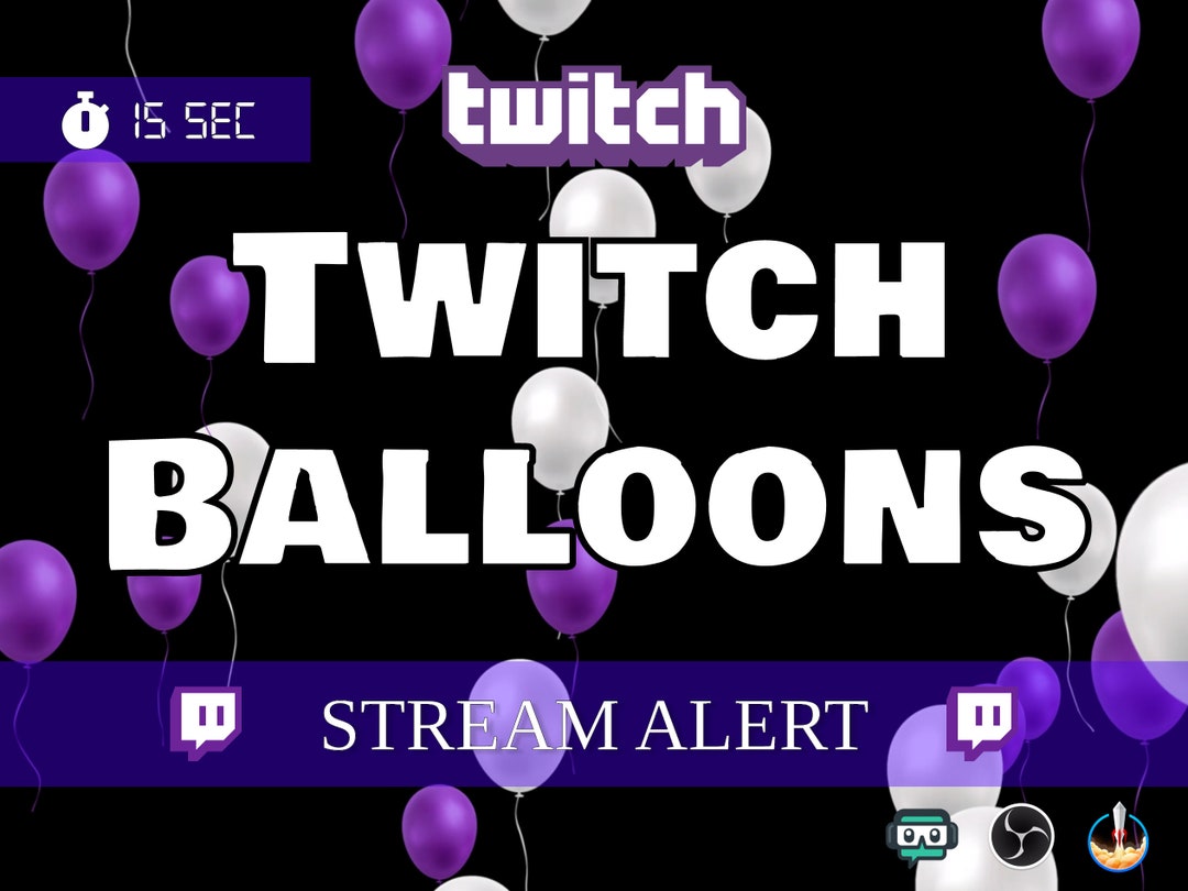 Twitch Balloons Stream Alert - Affiliate & Partner Party Fun - Animated ...