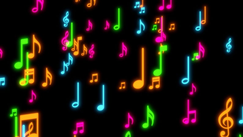 Neon Music Notes Stream Alert - Full Screen Animated Overlay With ...