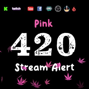 Pink 420 Stream Alert - Cute Floating Weed Leaves Animated Overlay ...