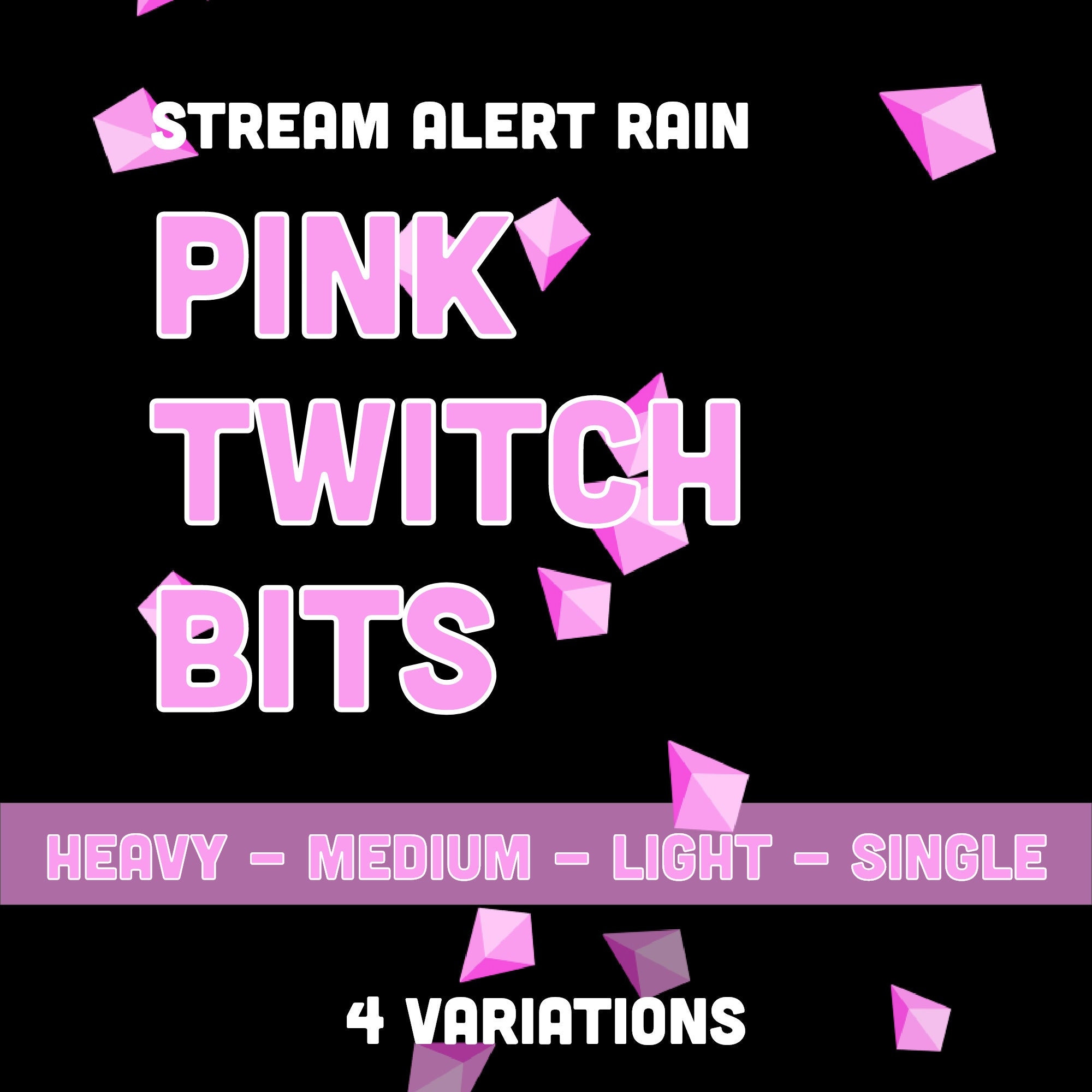 Pink Twitch Cheer Alerts - Bundle of 4 Animated Overlays W/ Transparent ...