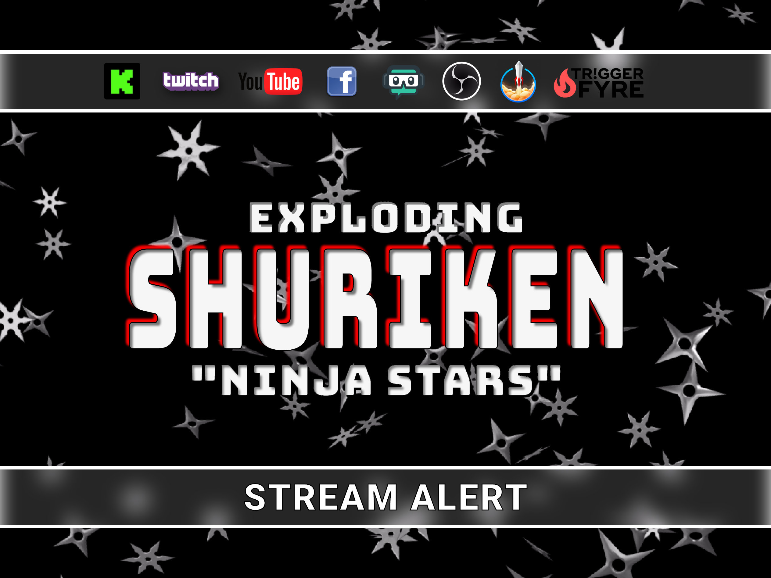 Exploding Shuriken Stream Alert Ninja Stars Effect Full Screen Animated ...