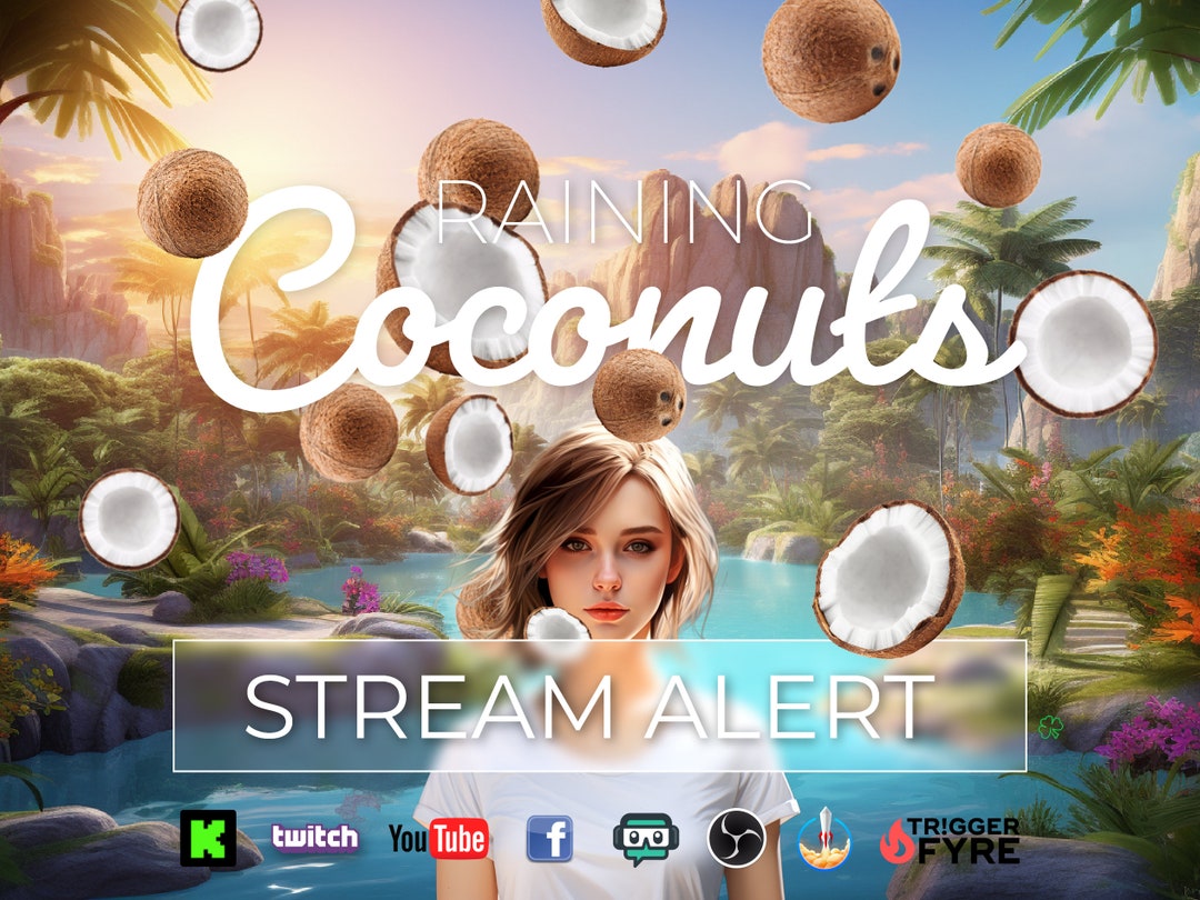 Coconut Rain Stream Alert - Animated Nut Drop Overlay With Transparent ...