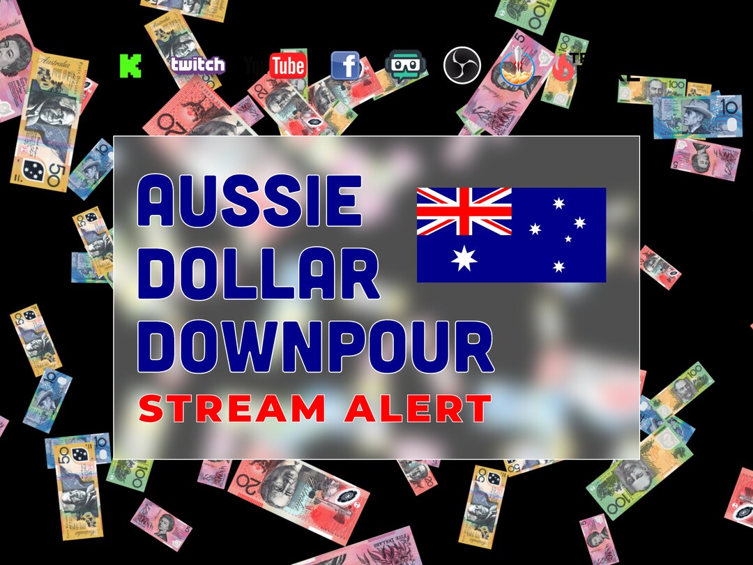 Aussie Dollar Downpour Animated Tip Alert - Donation Animation - Full ...