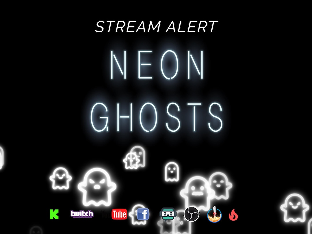 Neon Ghosts Stream Alert - Full Screen Animated Overlay With ...