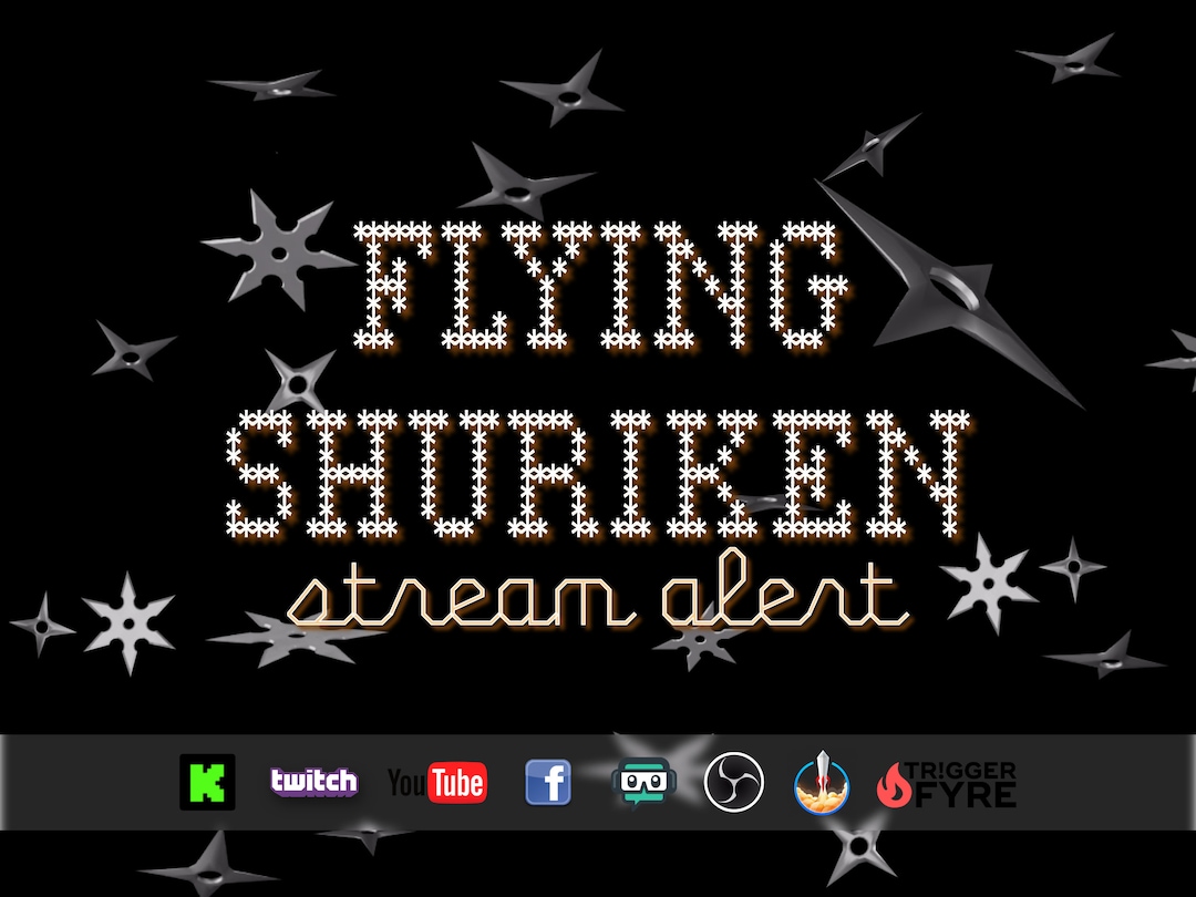 Flying Shuriken Stream Alert Full Screen Animated Ninja Star Overlay W Transparent Background ...