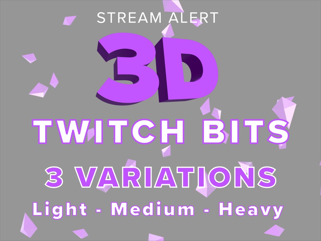 Twitch 3D Cheer Alert Bundle - Purple Raining Bits - Animated ...