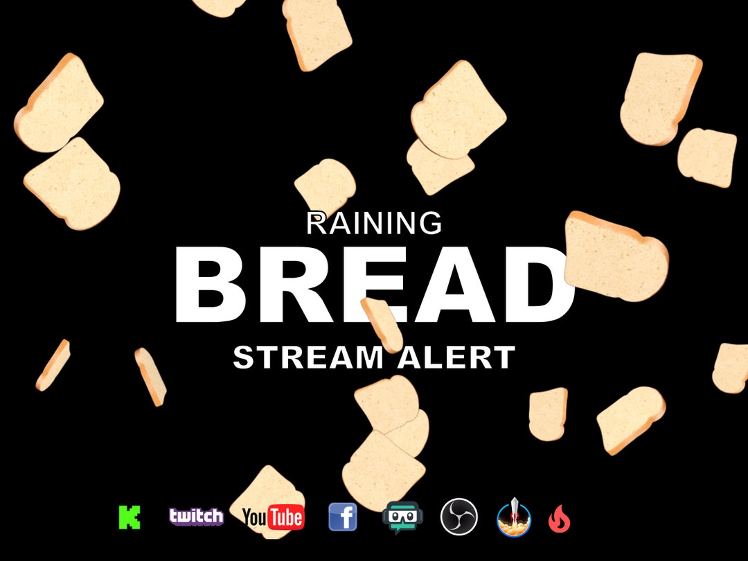 Bread Stream Alert - Full Screen Animated Overlay With Transparent Background - Instant Download ...
