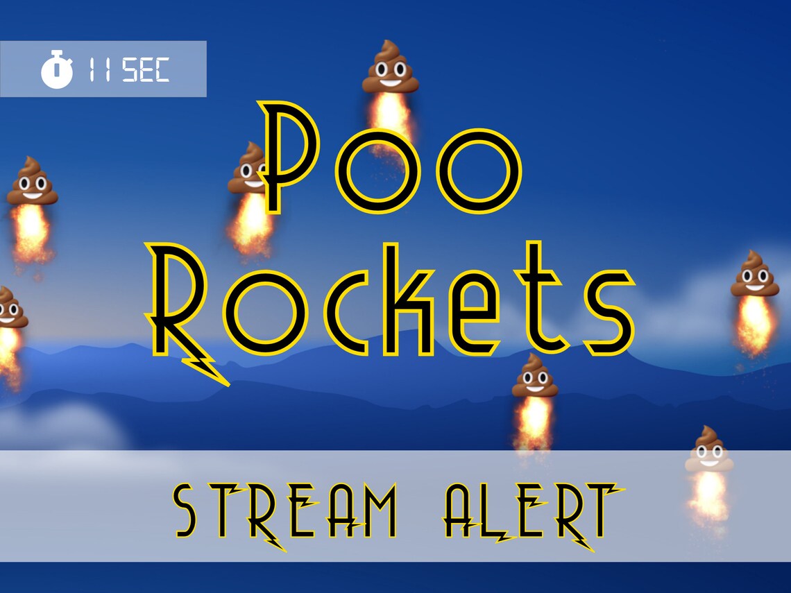 Poo Rockets Stream Alert Flying Poop Emojis Effect 1920x1080 Full ...