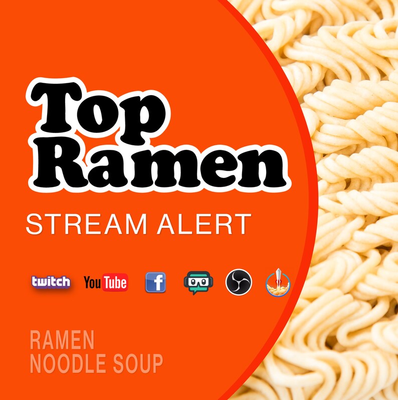 Ramen Stream Alert Full Screen Animated Noodle Drop Overlay With ...