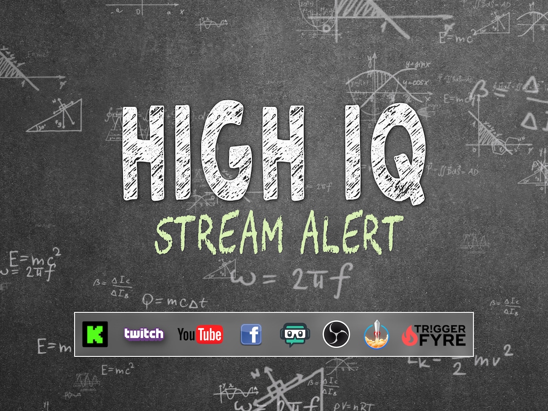 High IQ Stream Alert - Animated Big Brain Math Equations - Full Screen ...