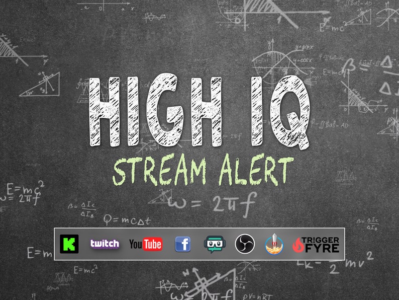 High IQ Stream Alert - Animated Big Brain Math Equations - Full Screen ...