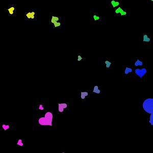 Rainbow Raining Hearts Alert - Transparent Multi-color Heart Rain ...