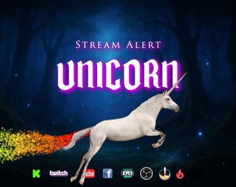 Unicorn Stream Alert - Full Screen Animated Overlay With Transparent ...
